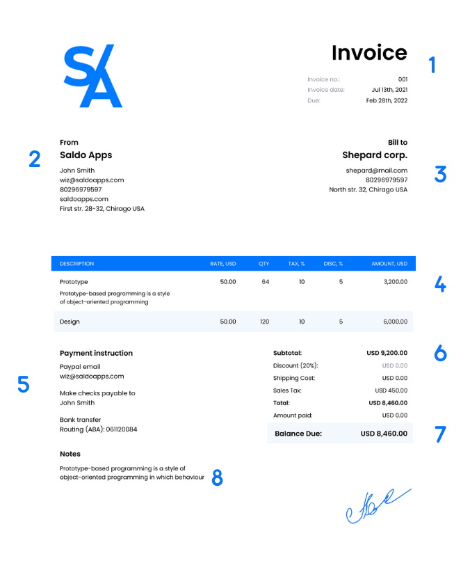 Filling Out an Invoice - Easy Tips and Tricks | Saldoinvoice