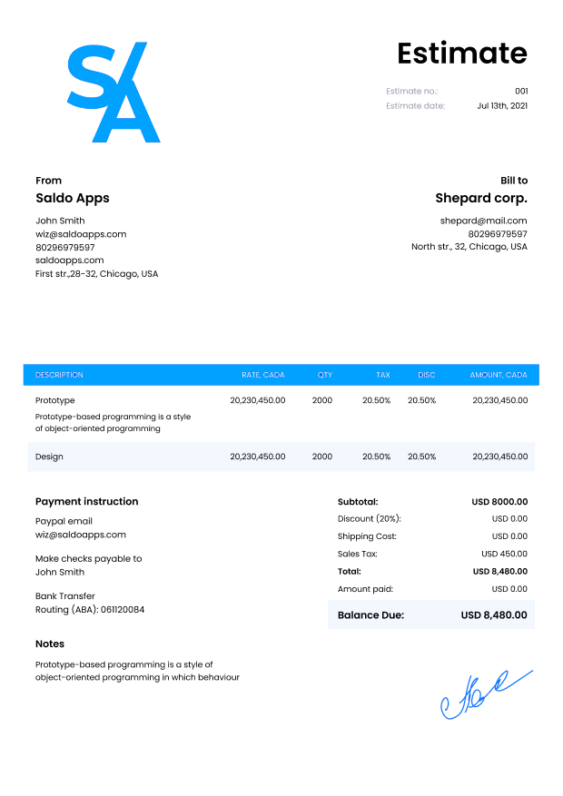 Demolition Estimate Template Edit I Download Saldoinvoice